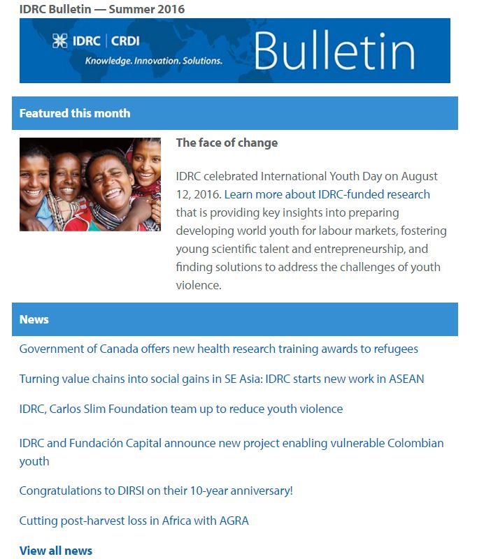 IDRC | CRDI Boletín #111 — 2016 – Cebem